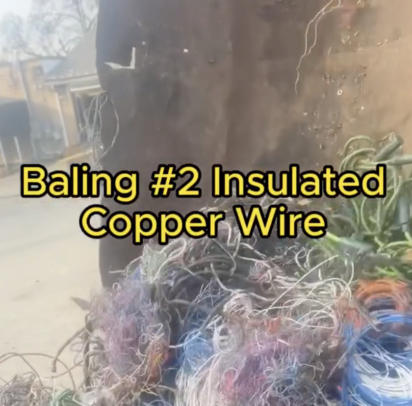 Baling #2 Insulated Copper Wire with the Sahd Metal Crew | Columbia, PA ...